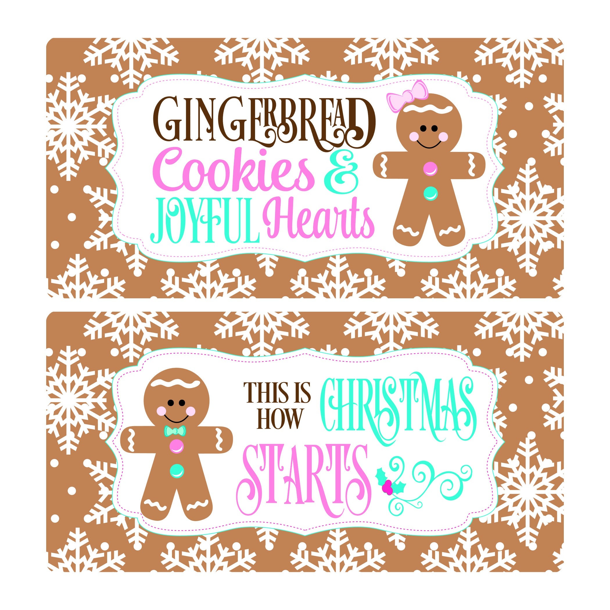 Christmas Sign Pink and Mint Gingerbread Sign Wreath Sign | Etsy