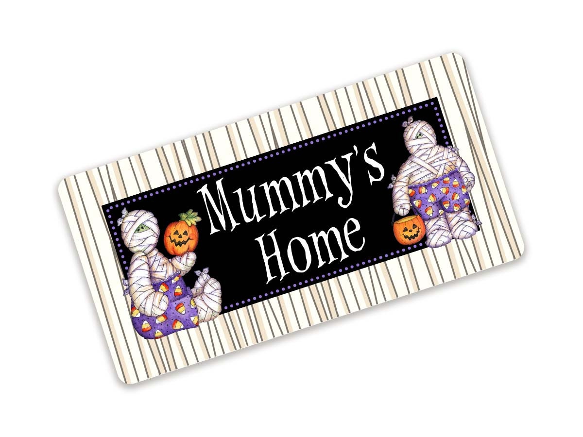 Mummy's Home mummy Halloween Wreath Sign | Etsy