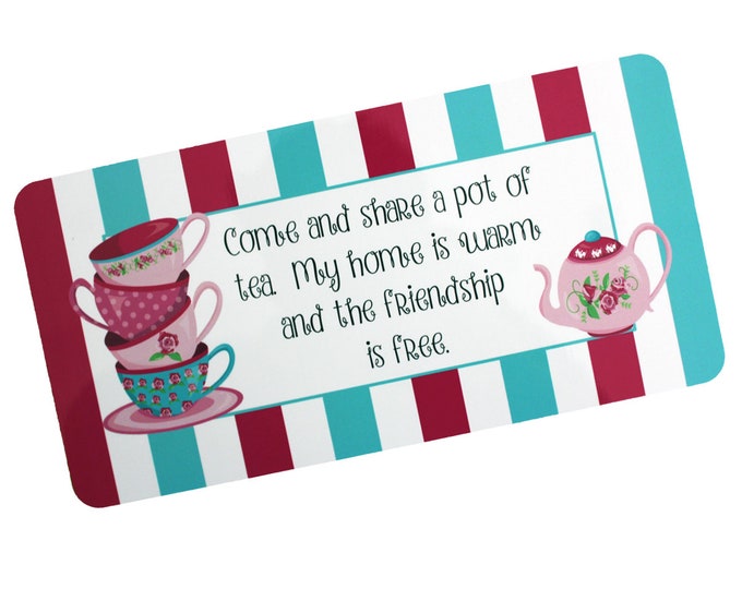 Cup of Tea Sign - Spring Sign - Wreath Sign - Aluminum Sign - Wreath ...