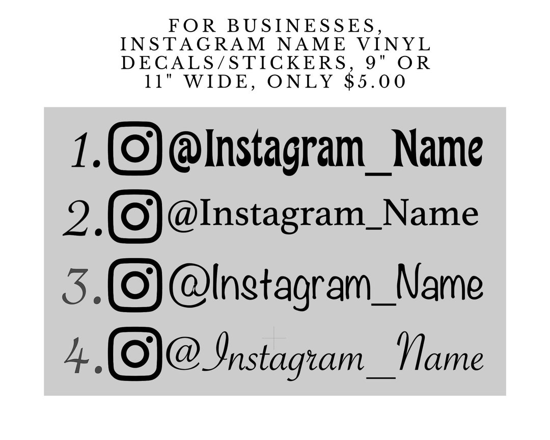 Instagram Business Name, Social Media Decal/sticker - Etsy