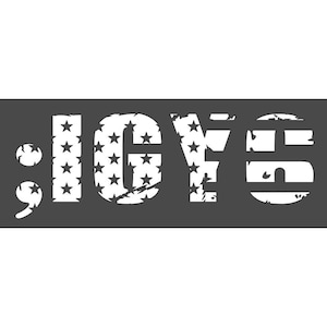Patriotic Distressed Stencil Font Sticker – Semicolon IGY6 Military ...