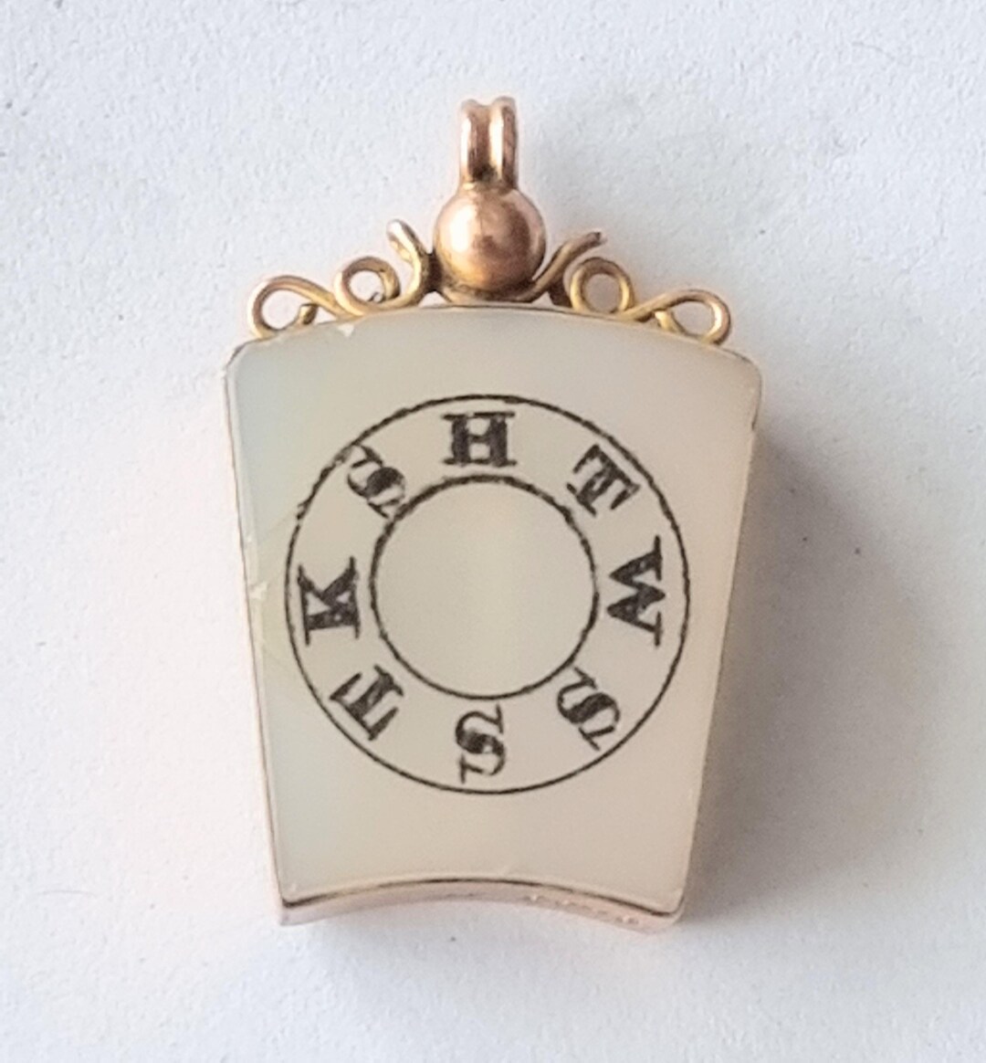 Masonic Antique, Gold & Gemstone Key Stone Pendant, Chester Hallmark ...