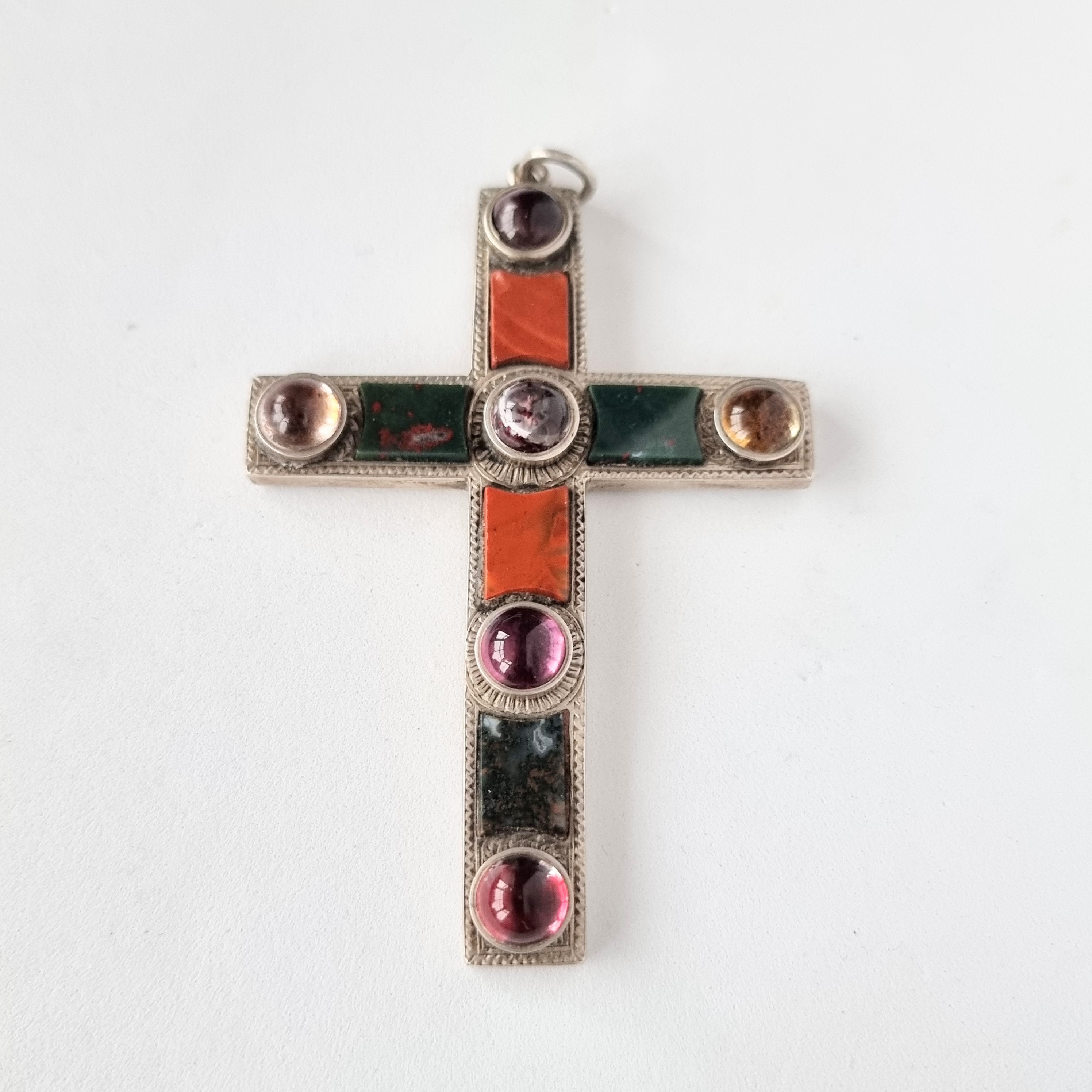 Victorian Antique Scottish Hardstone, Rock Crystal Cross Large. IER/790 ...
