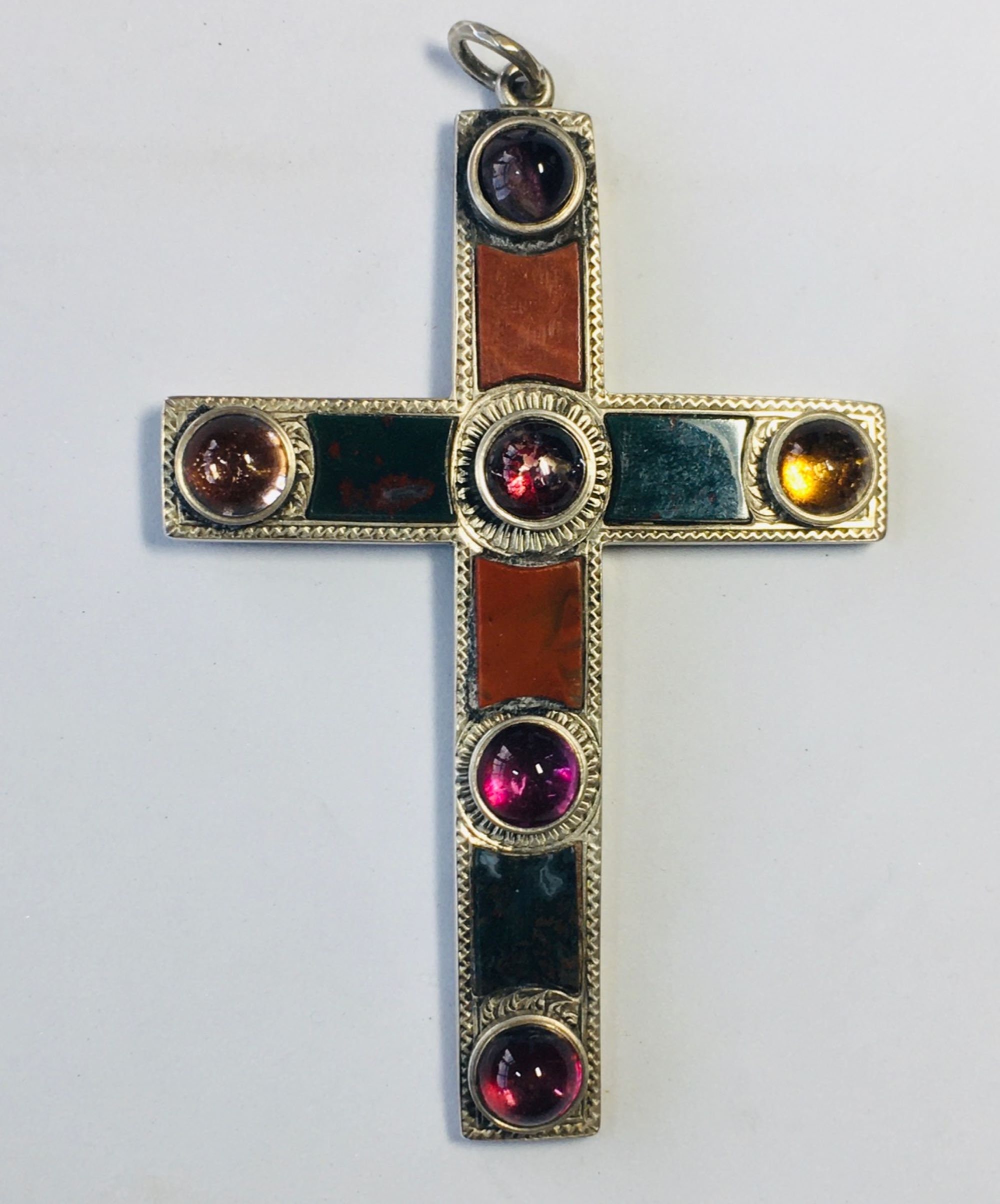 Victorian Antique Scottish Hardstone, Rock Crystal Cross Large. IER/790 ...