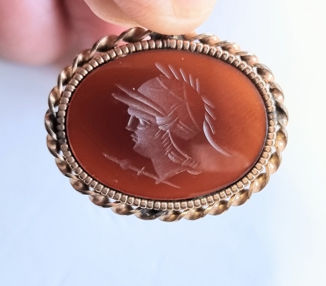 Vintage Intaglio Seal Pendant Rolled Gold Mount. NR/115 - Etsy
