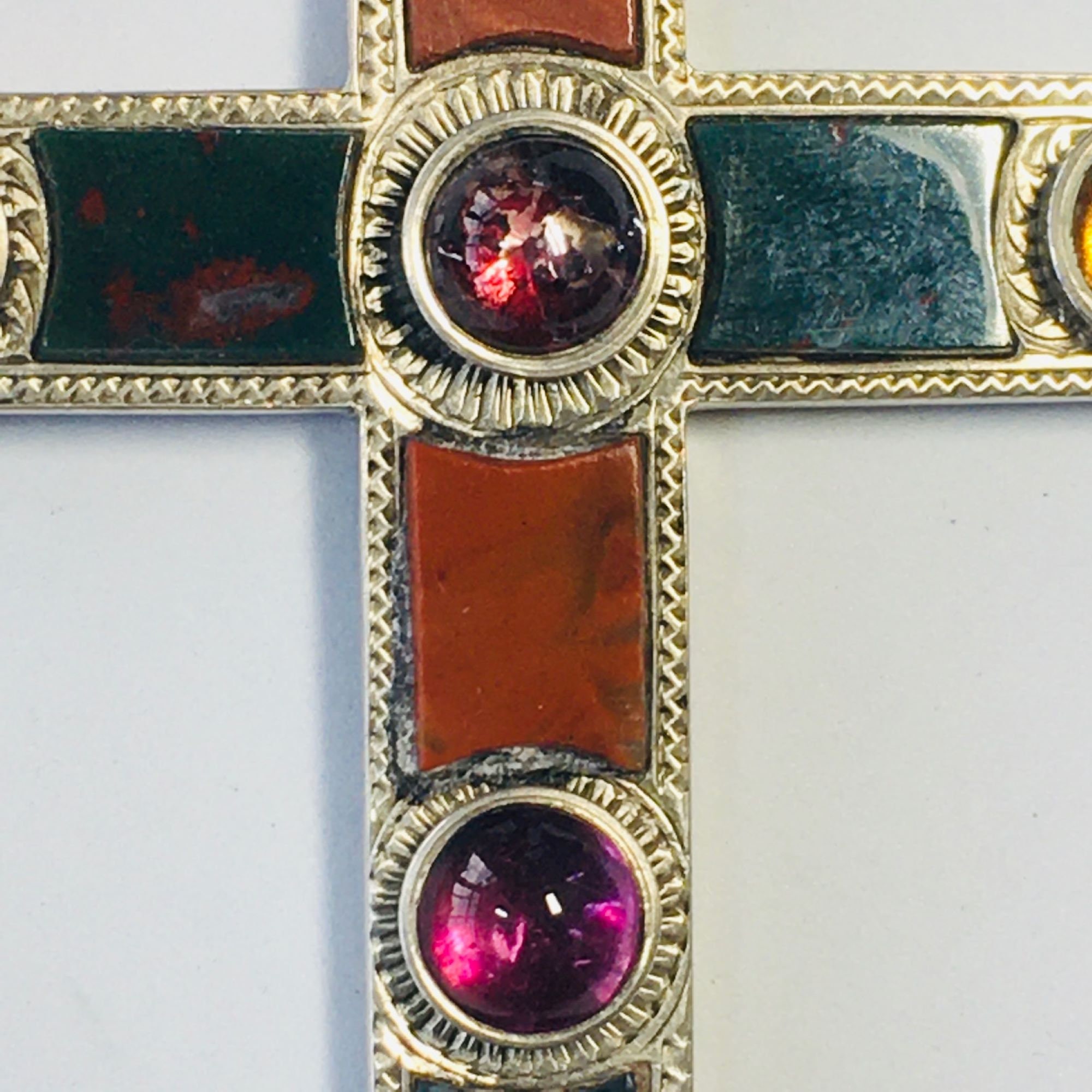 Victorian Antique Scottish Hardstone, Rock Crystal Cross Large. IER/790 ...