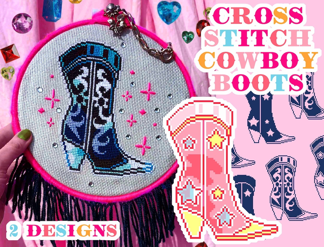 Cowboy Boot Cross Stitch Pattern - Etsy