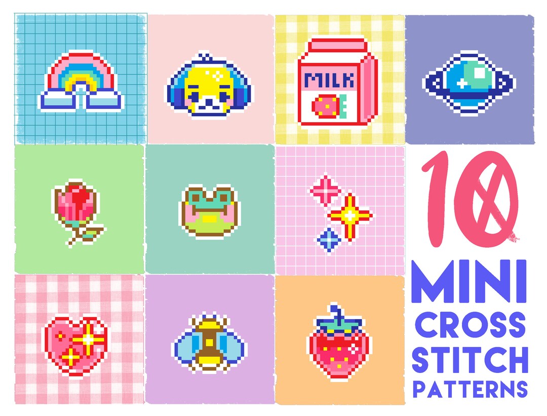 10 Cute Mini Cross Stitch Patterns PDF Download - Etsy
