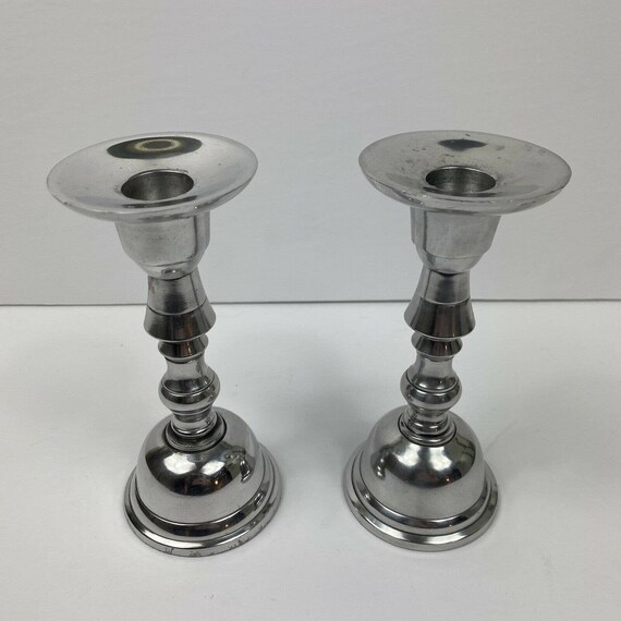 Pair of Silver Plate Candlesticks 5 Made in India - Etsy