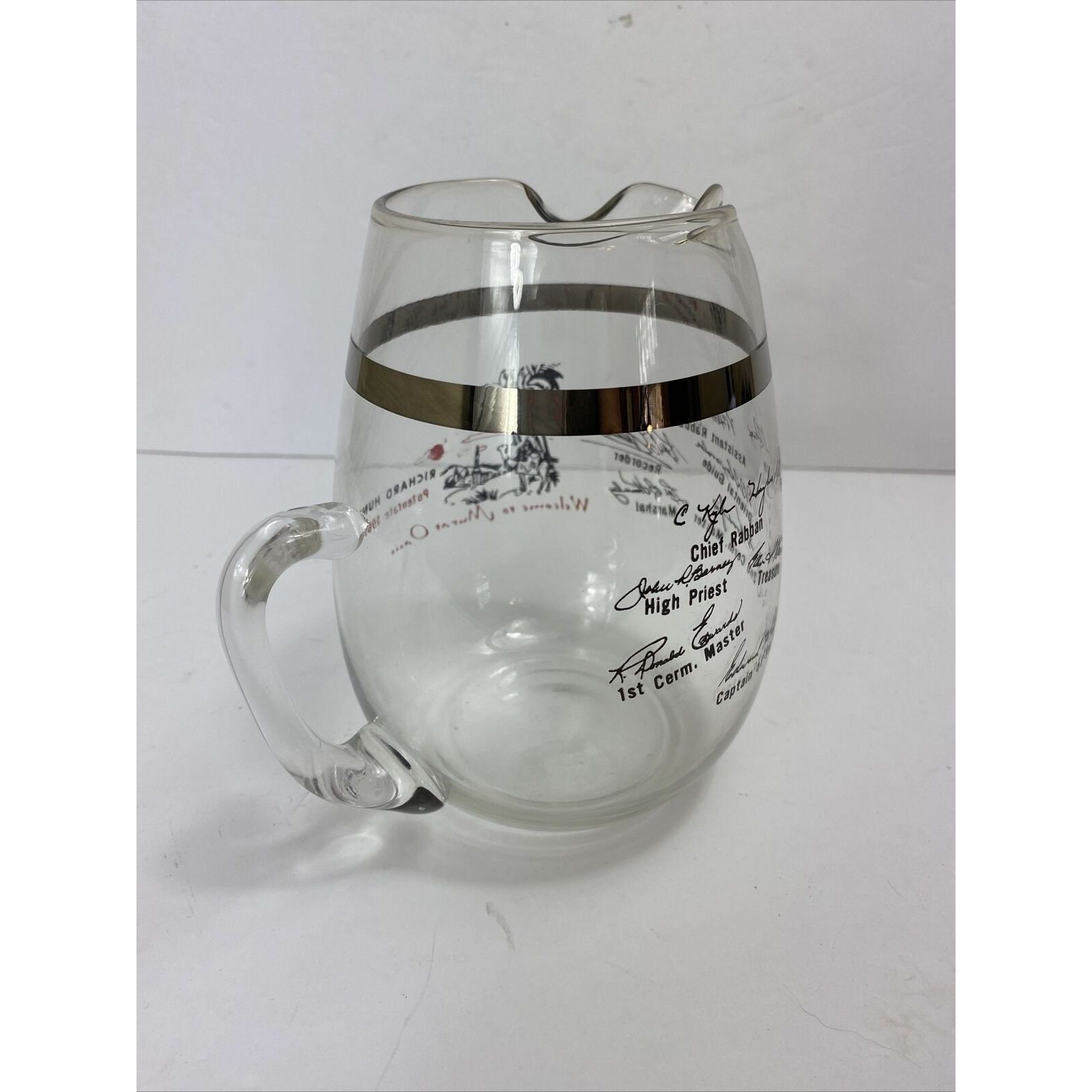 1969 SHRINERS MURAT OASIS Glass Water Pitcher Scotch Bar Ware - Etsy