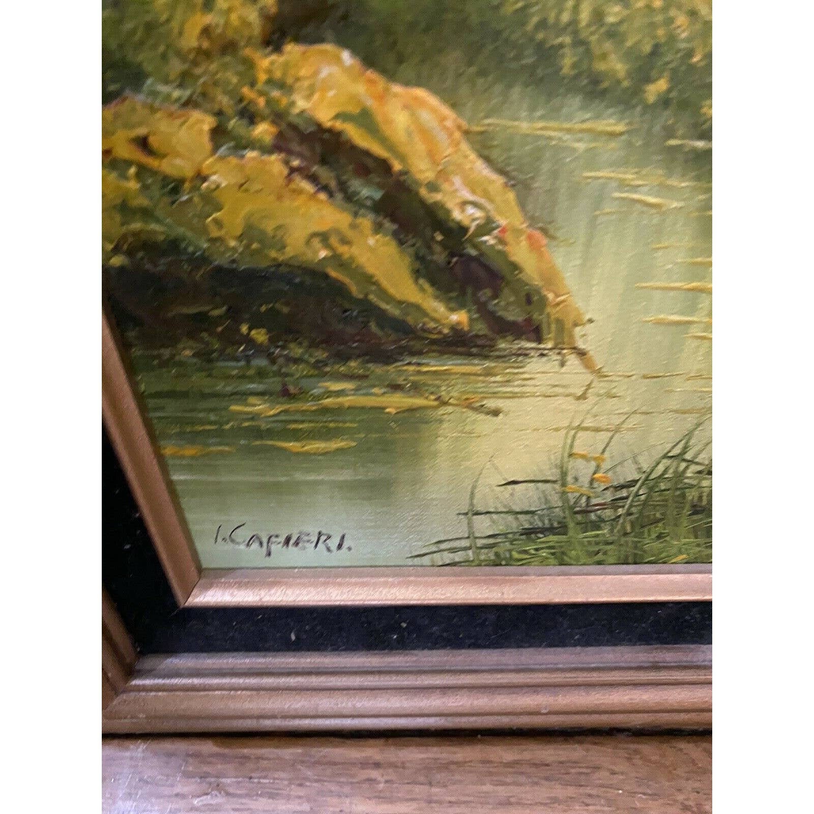 Original Irene Cafieri Oil on Board Framed Landscape Painting - Etsy