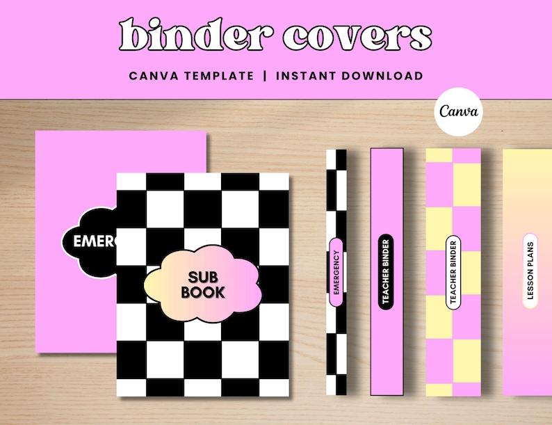 Classroom Binder Covers and Spines, Editable Ombre Pink and Yellow ...