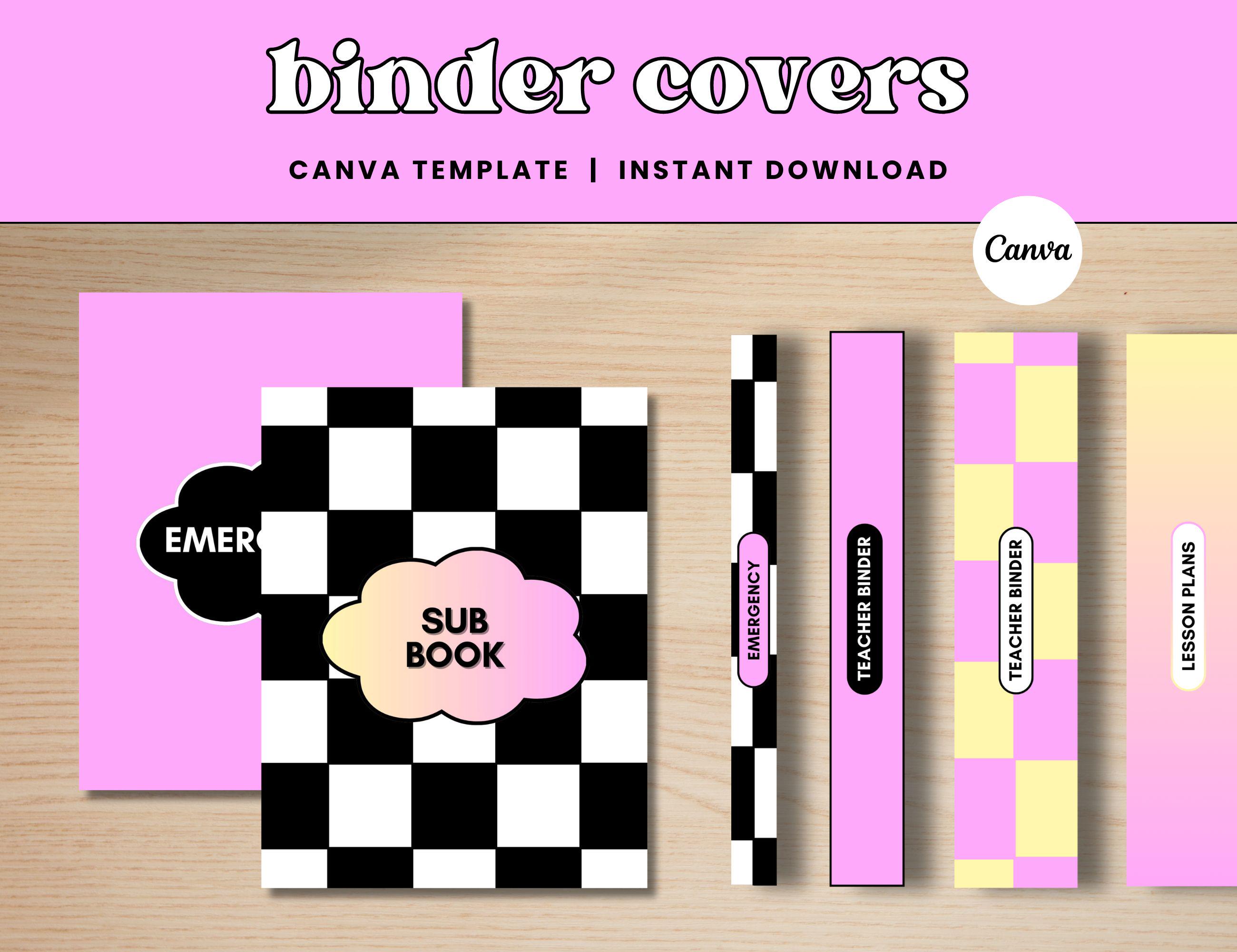 Classroom Binder Covers and Spines, Editable Ombre Pink and Yellow ...