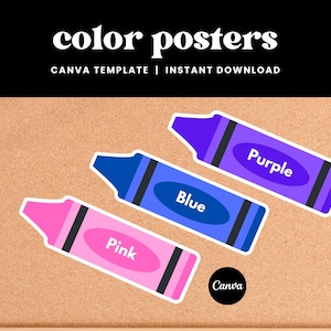 Color Posters for Bulletin Board Editable Classroom Template, Printable ...