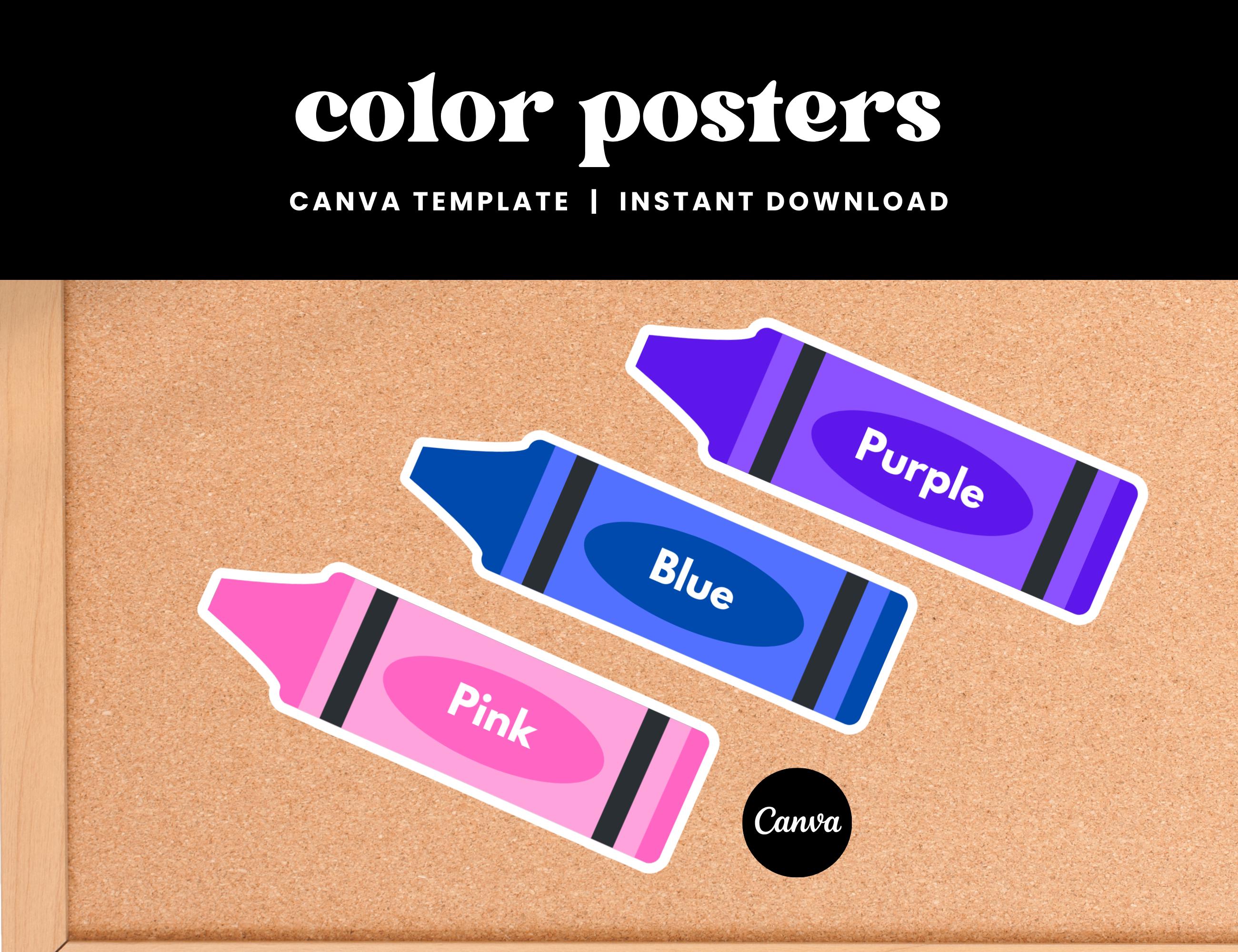 Color Posters for Bulletin Board Editable Classroom Template, Printable ...