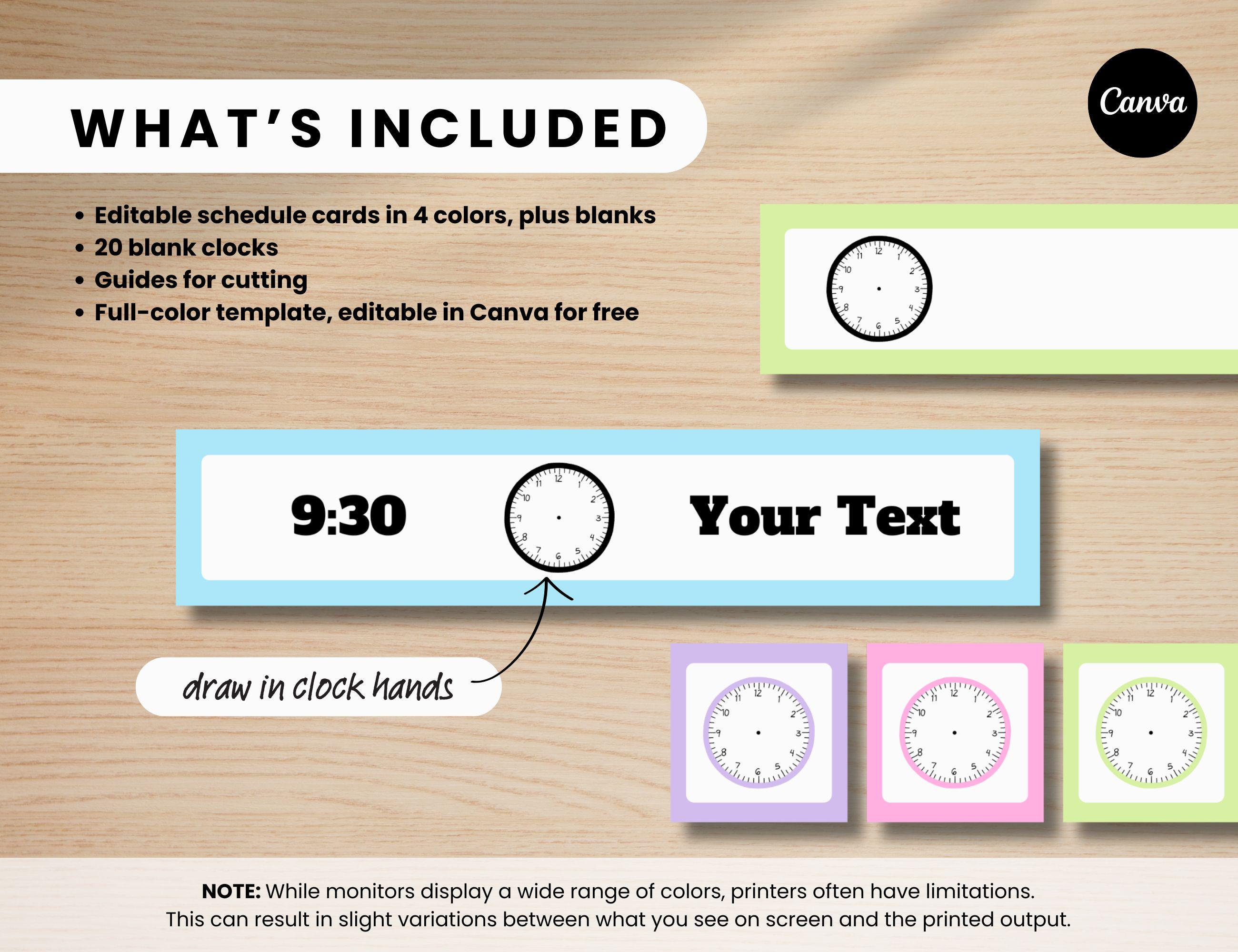 Pastel Schedule Cards for Pocket Chart, Editable Classroom Routine ...