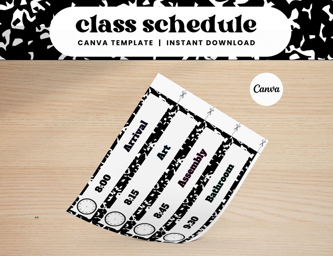 Schedule Cards for Pocket Chart, Editable Composition Book Classroom ...