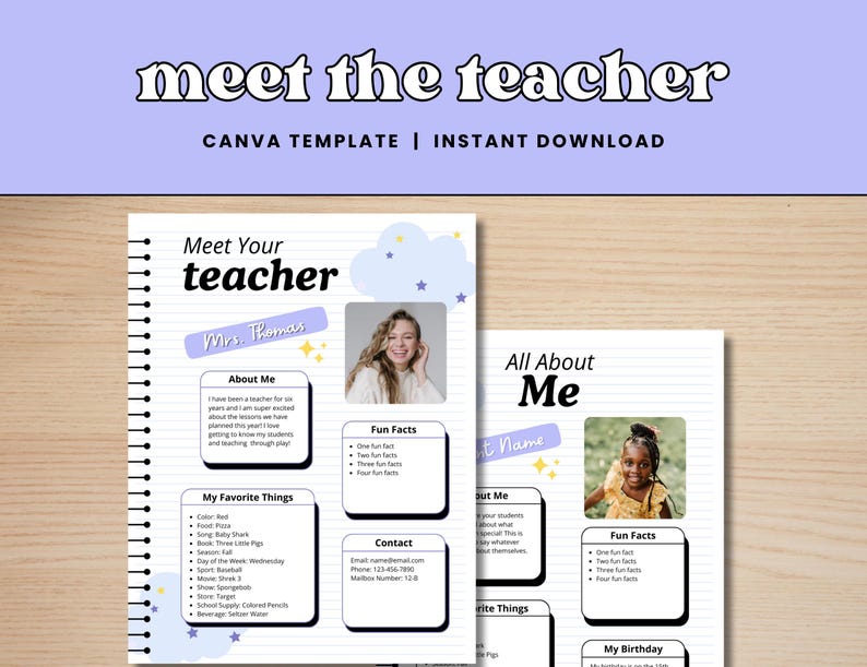 Meet the Teacher Classroom Template, Printable Canva Teacher ...