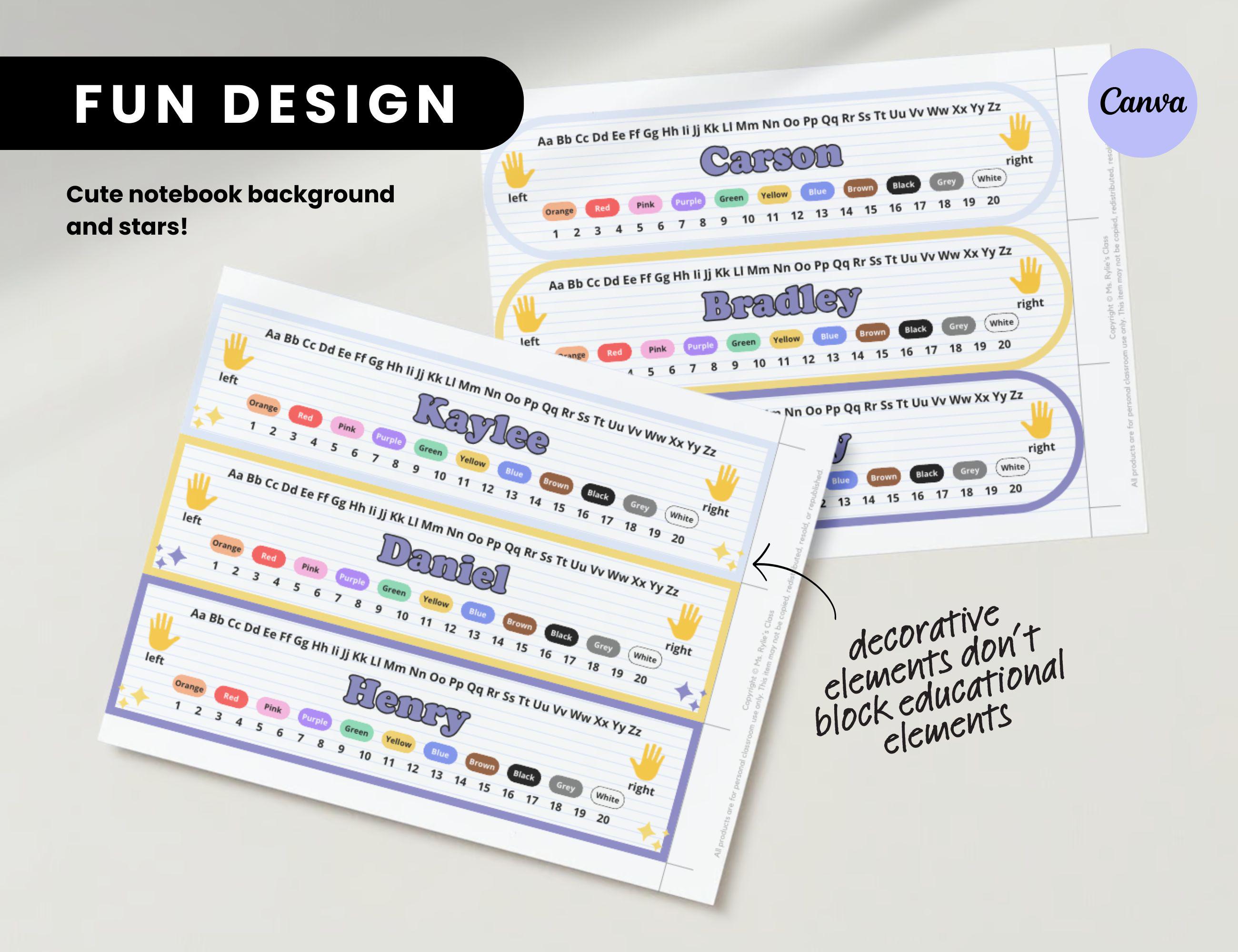 Student Desk Name Tags Stars Night Sky Theme, Editable Classroom ...