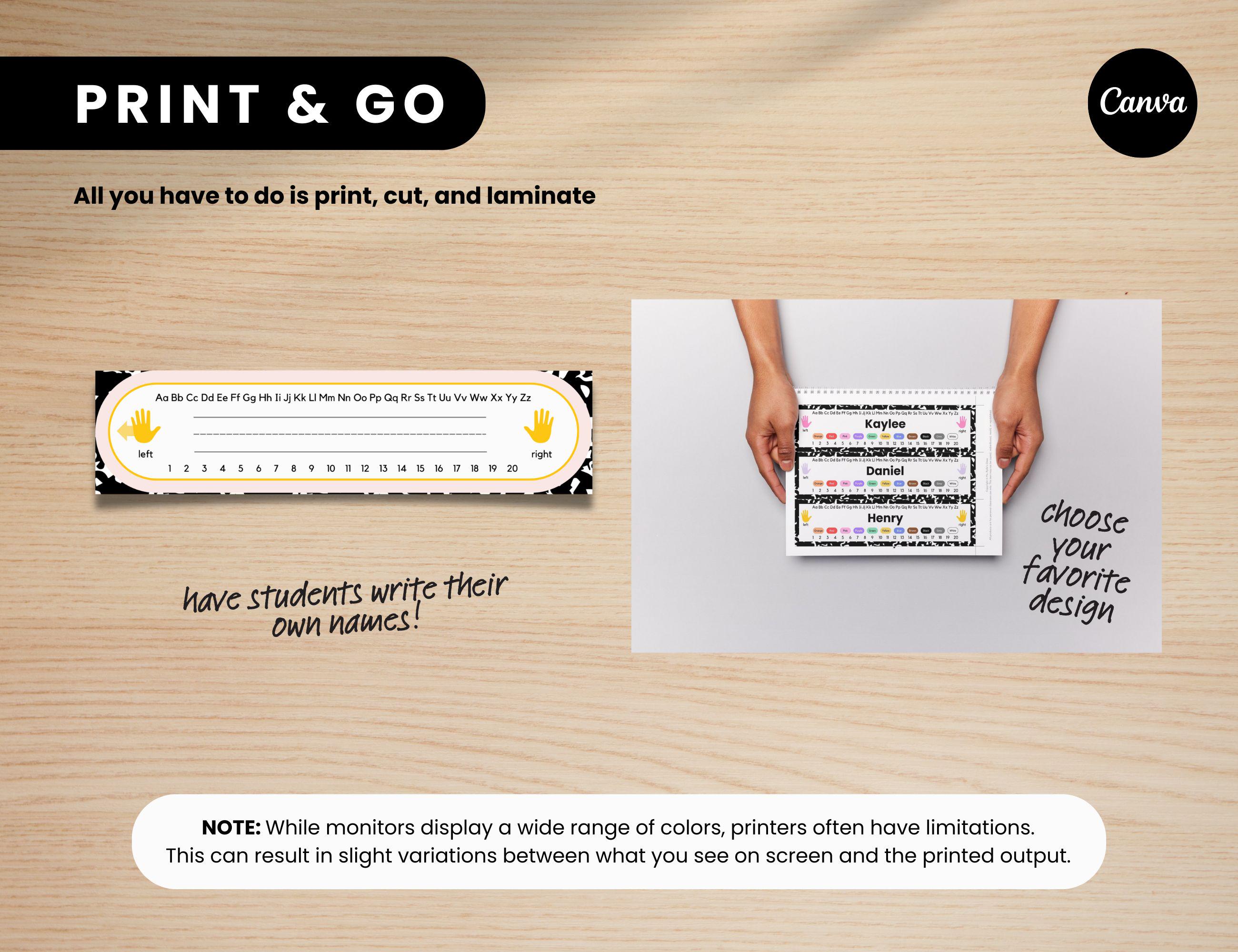 Student Desk Name Tags Composition Book Theme, Editable Classroom ...