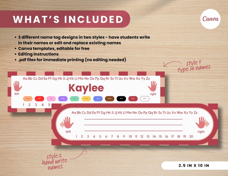 Gingham Picnic Student Desk Name Tags, Editable Classroom Decor (canva ...
