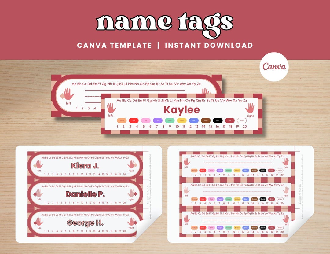 Student Desk Name Tags Gingham Picnic Theme, Editable Classroom ...
