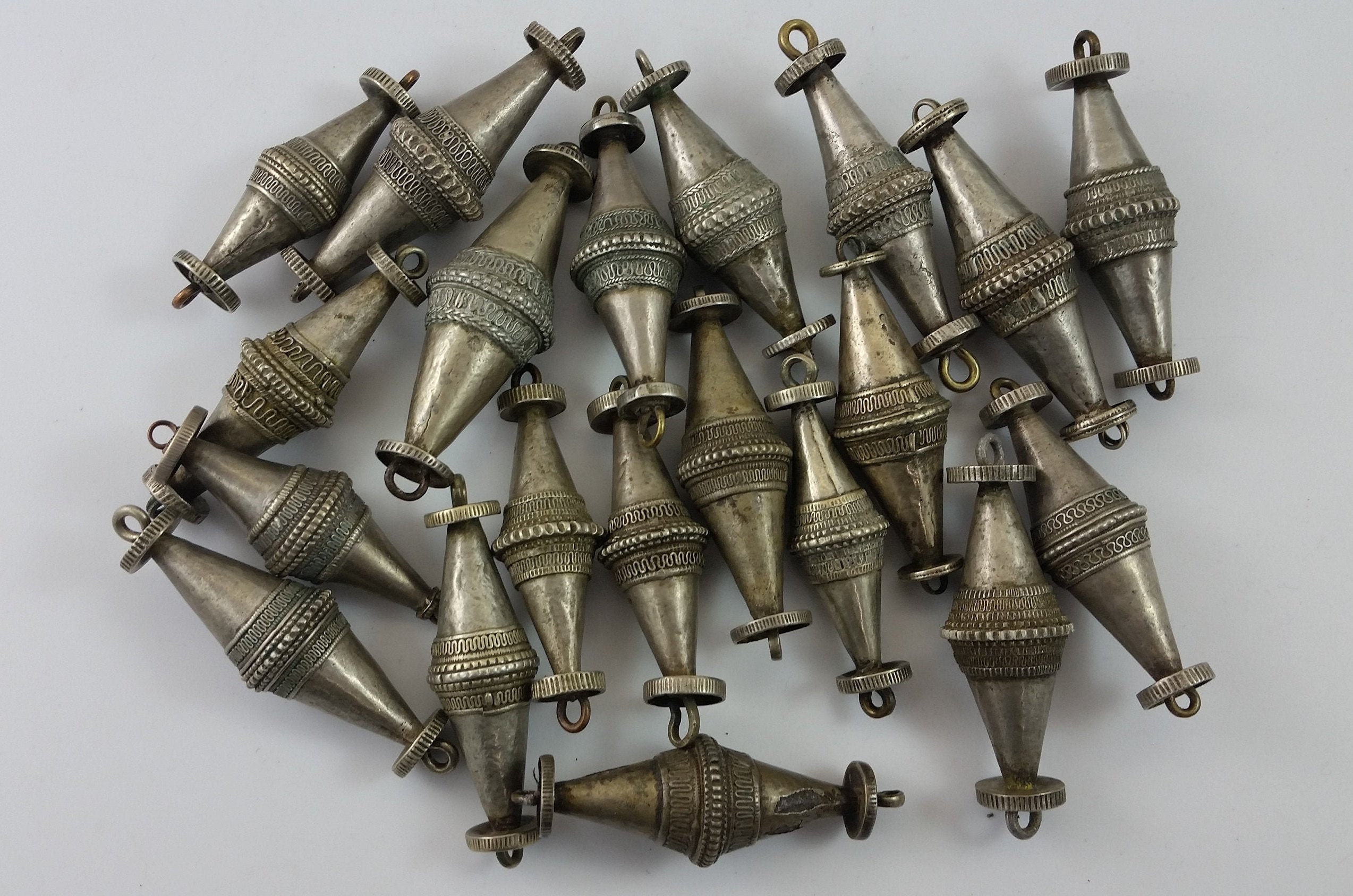 X1 Antique Large Silver Turkoman Bicone Bead Afghanistan / - Etsy