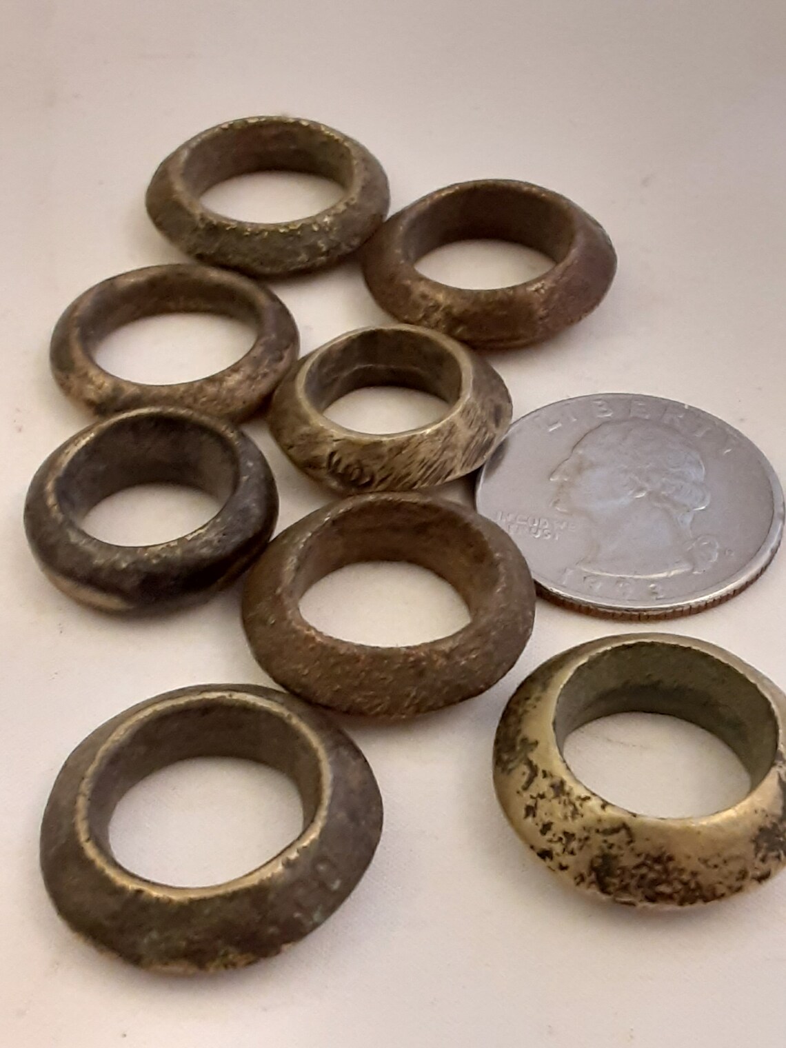 Lots of 8 Vintage Tribal African Small Brass Rings Available - Antique ...