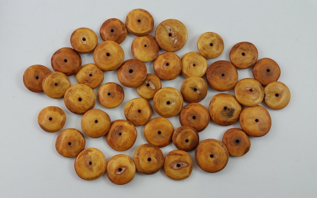 Lot of Large Tribal West African Carved Cattle Bone Disk Loose Bead Lot ...