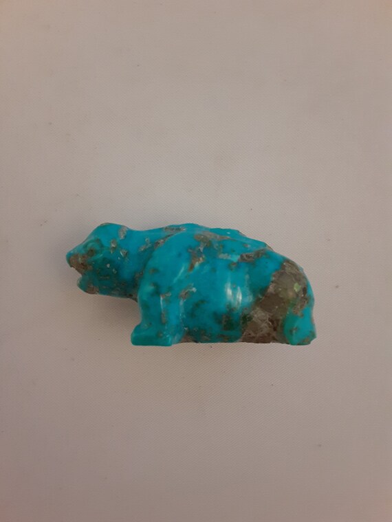 X1 Large Hand Carved Zuni Native American Turquoise Stone Bear | Etsy
