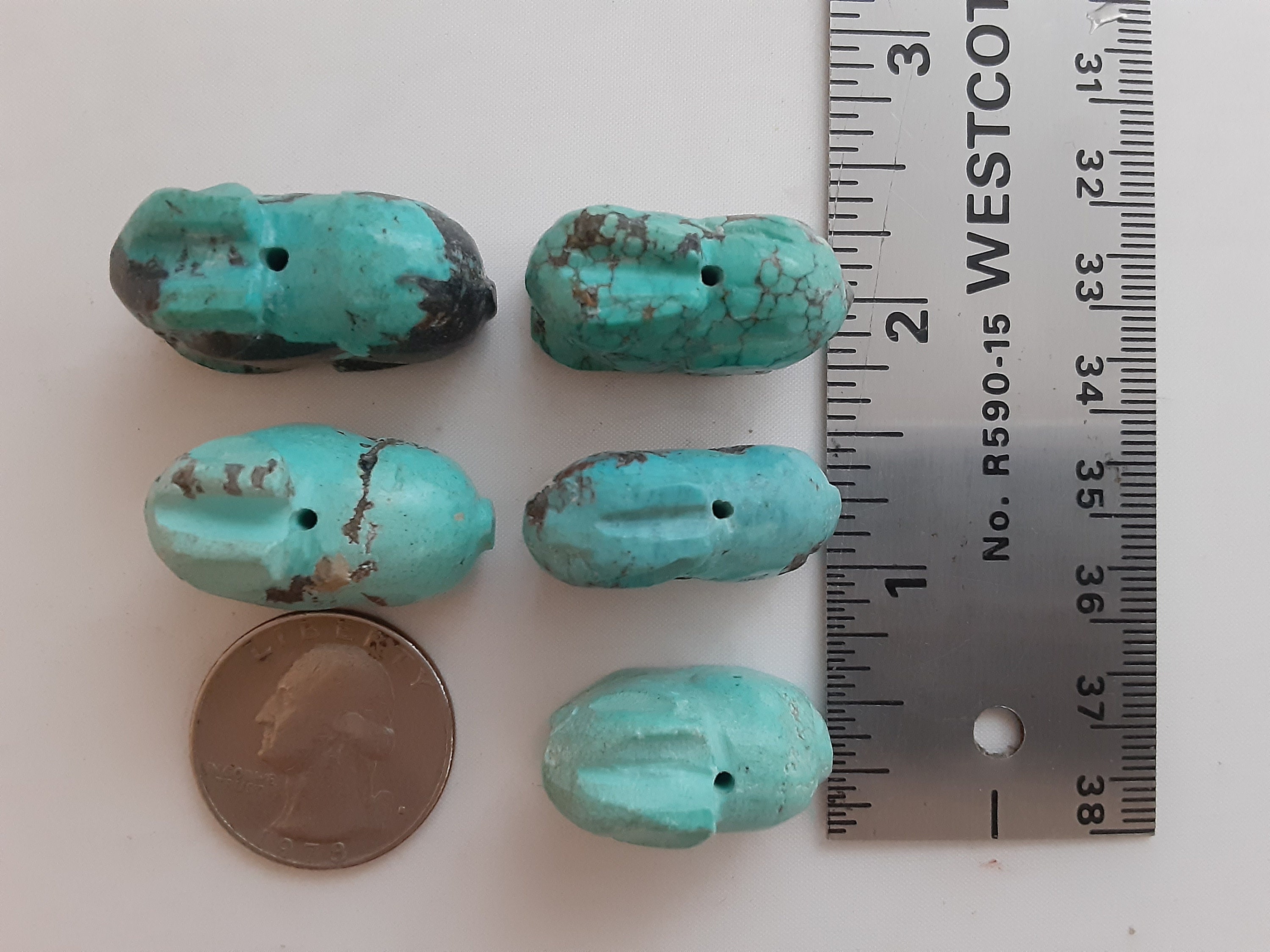 X1 Vintage Chinese Hand Carved Turquoise Stone Rabbit Charm - Etsy