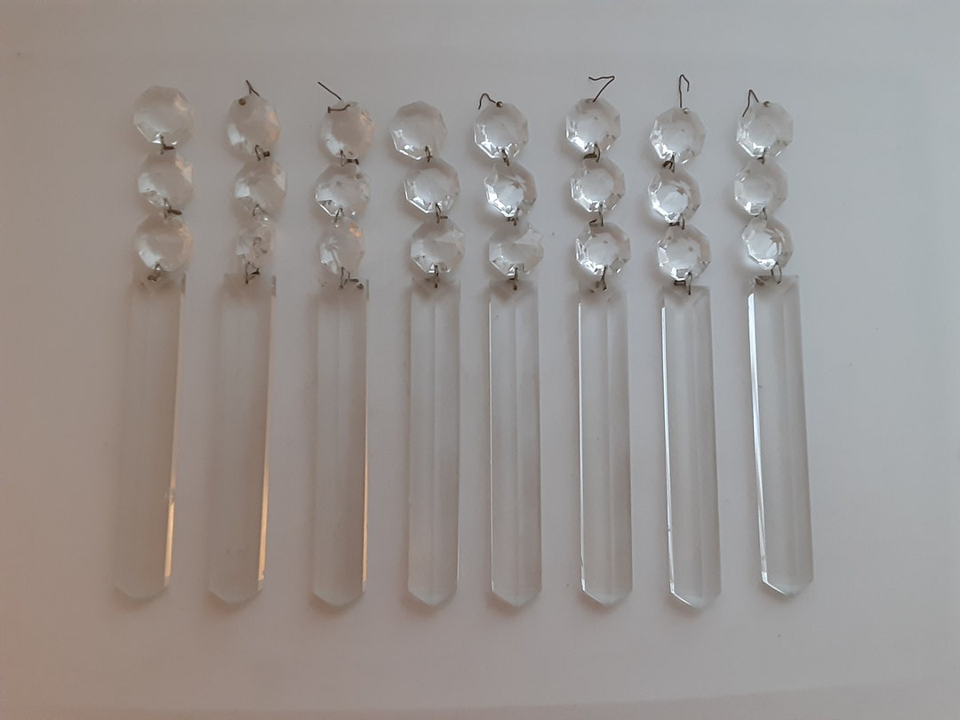 X1 Vintage Crystal Chandelier Colonial Prism With 3 Octagon Faceted ...