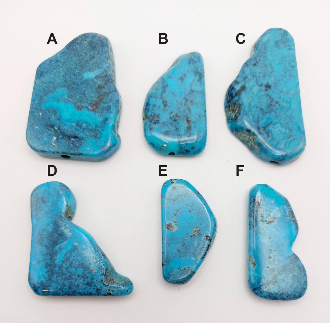 X1 Rare Vintage Bisbee Turquoise Stone Slab Bead - TB-37 - Etsy