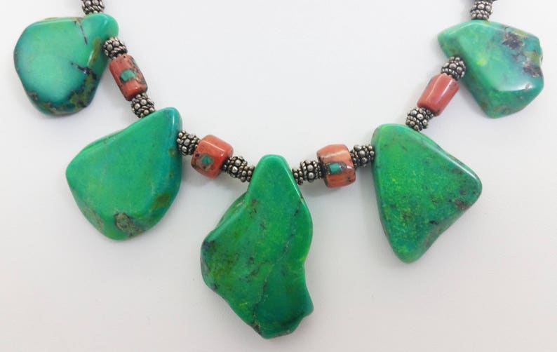 Handcrafted Carico Lake Turquoise Stone Pendants Necklace W ...