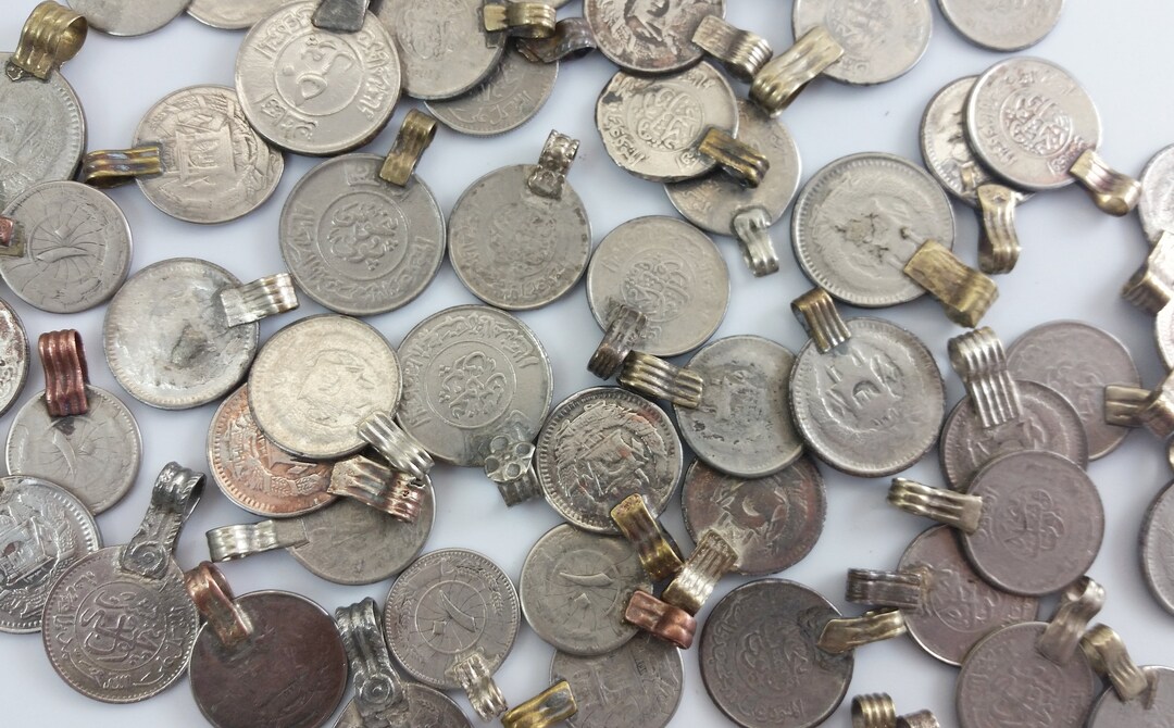 X1 Vintage Afghani Handmade Silver Coin Bead/pendant #1 - Etsy