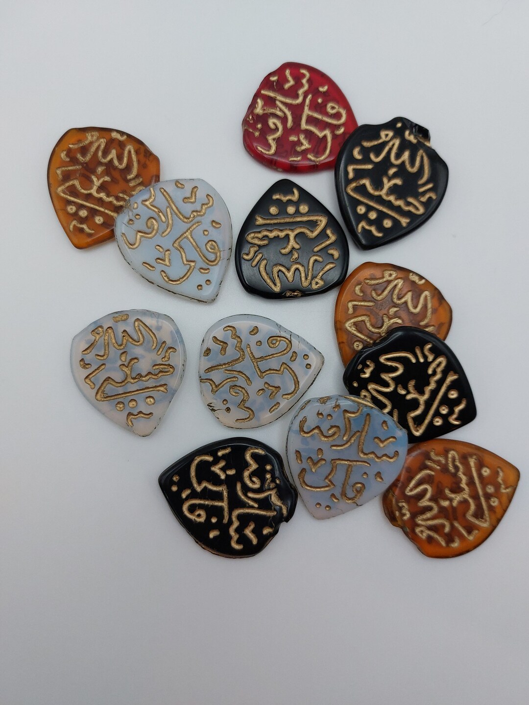 X1 Vintage Hajj Mecca Glass Pendant/bead - Muslim/islamic/arabic Design ...