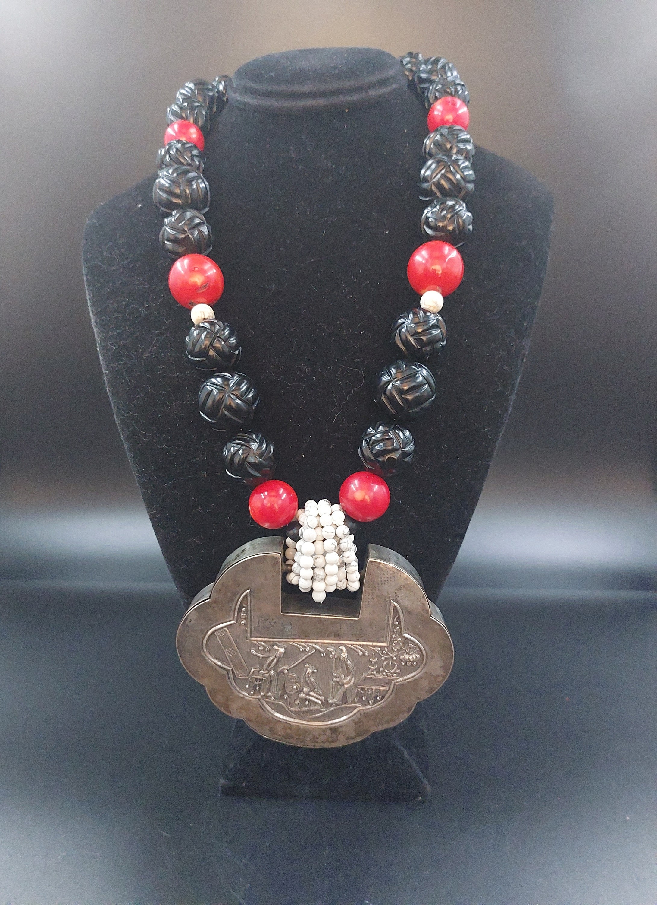 Antique Chinese Silver Repousse Ching Dynasty Lock Pendant | Etsy