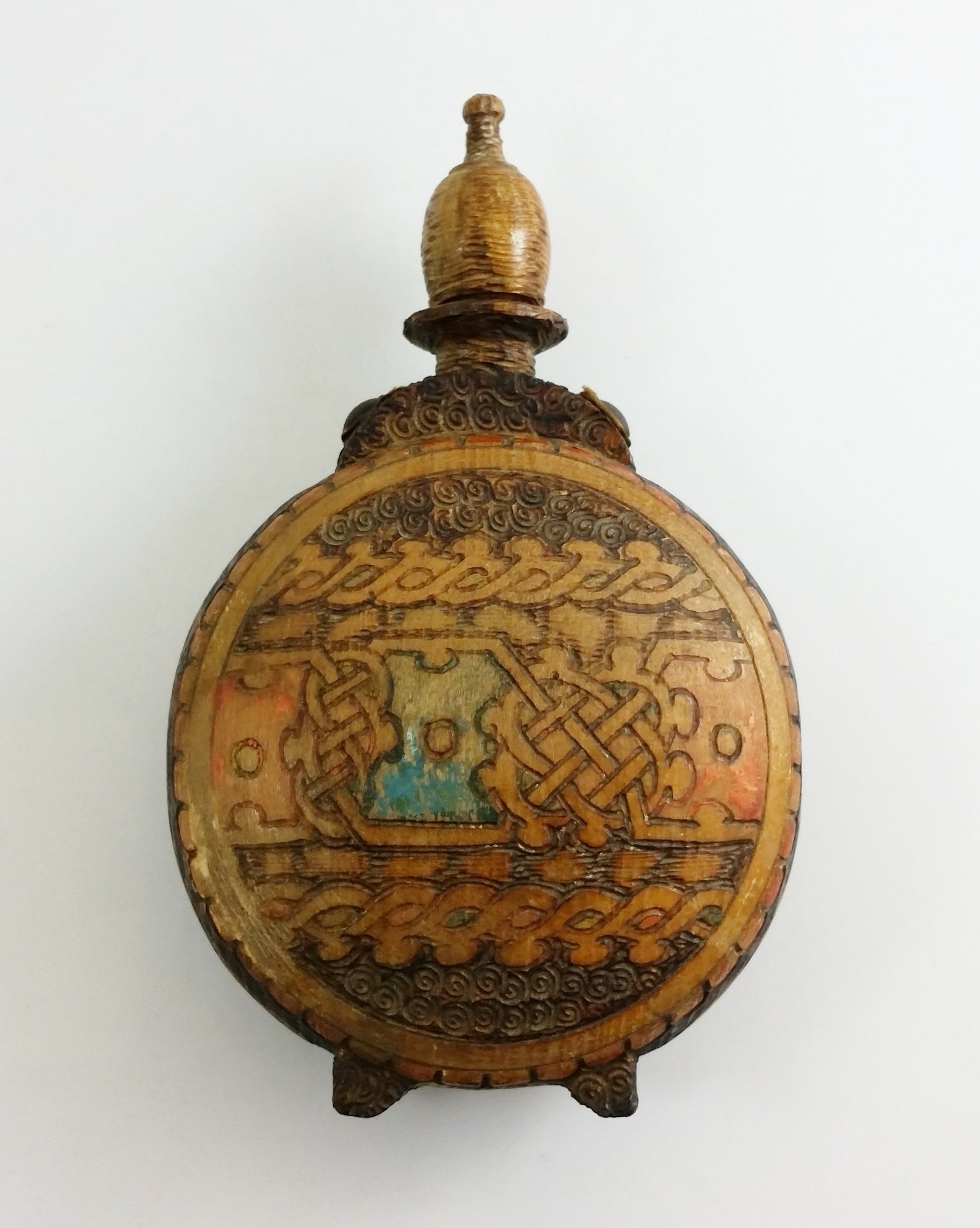 Vintage Large Handcarved Wooden Round Snuff Box W/ Screw Cap - Etsy