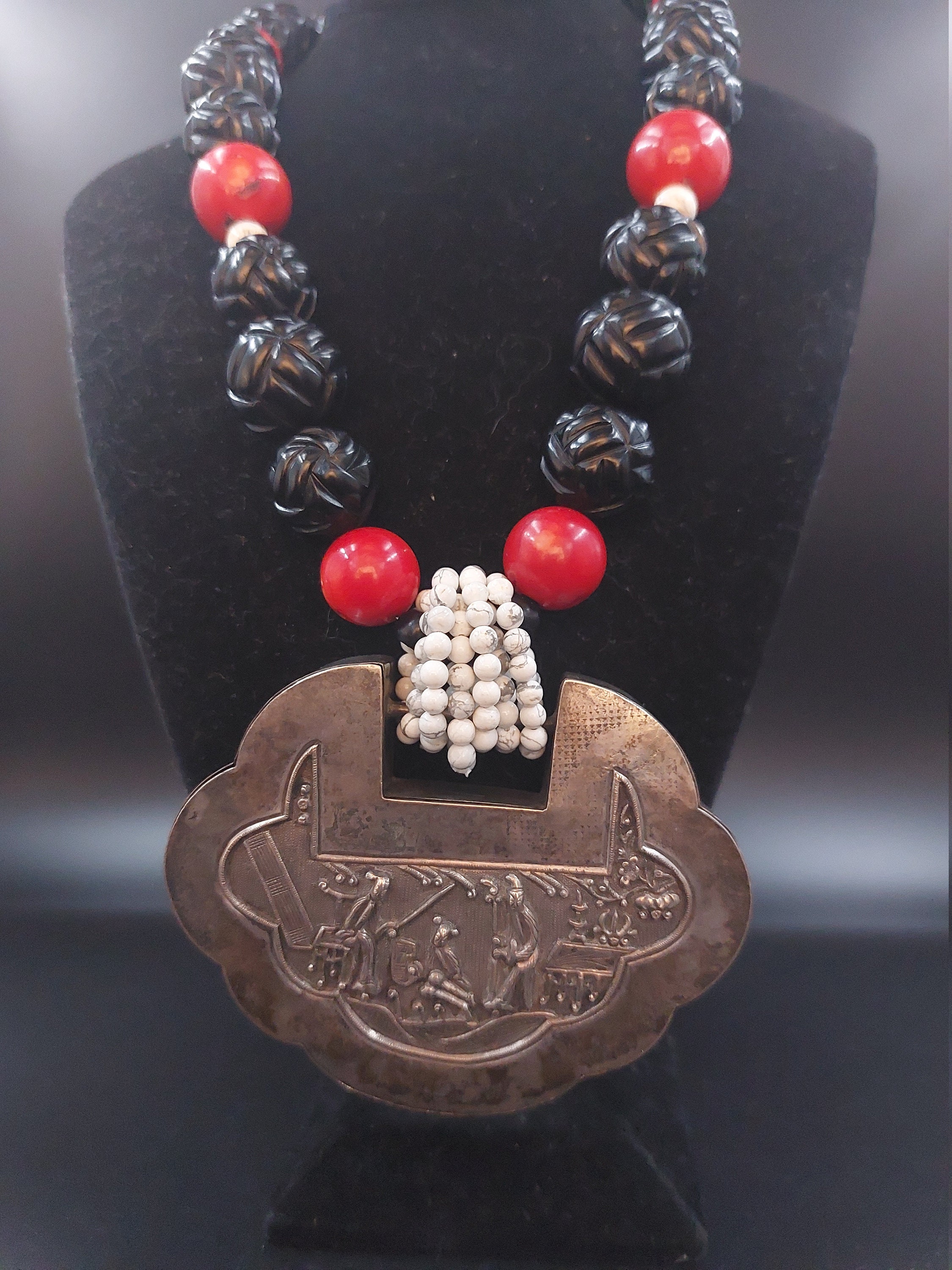 Antique Chinese Silver Repousse Ching Dynasty Lock Pendant | Etsy