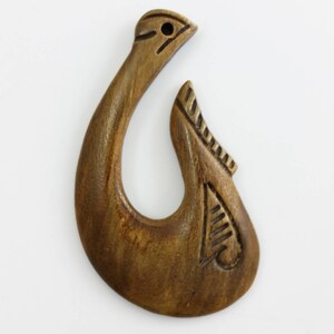 Vintage Large Tribal Maori/hawaiian Carved Wood Fish Hook Pendant - Etsy