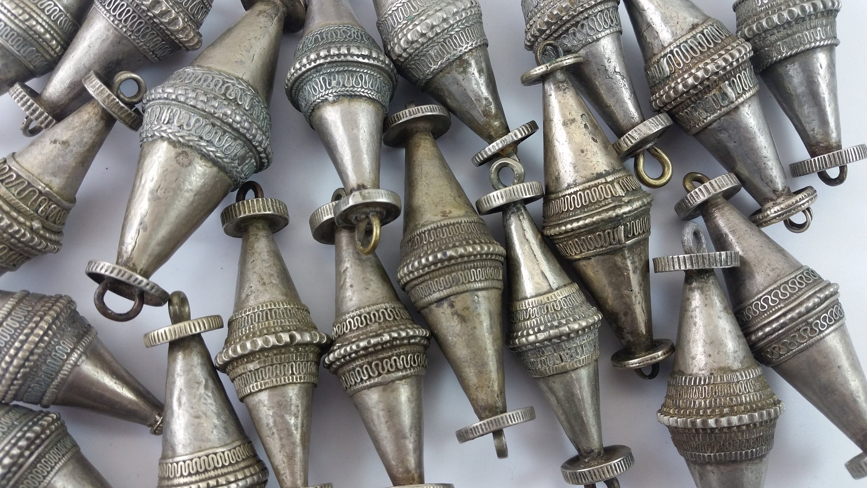 X1 Antique Large Silver Turkoman Bicone Bead Afghanistan / - Etsy