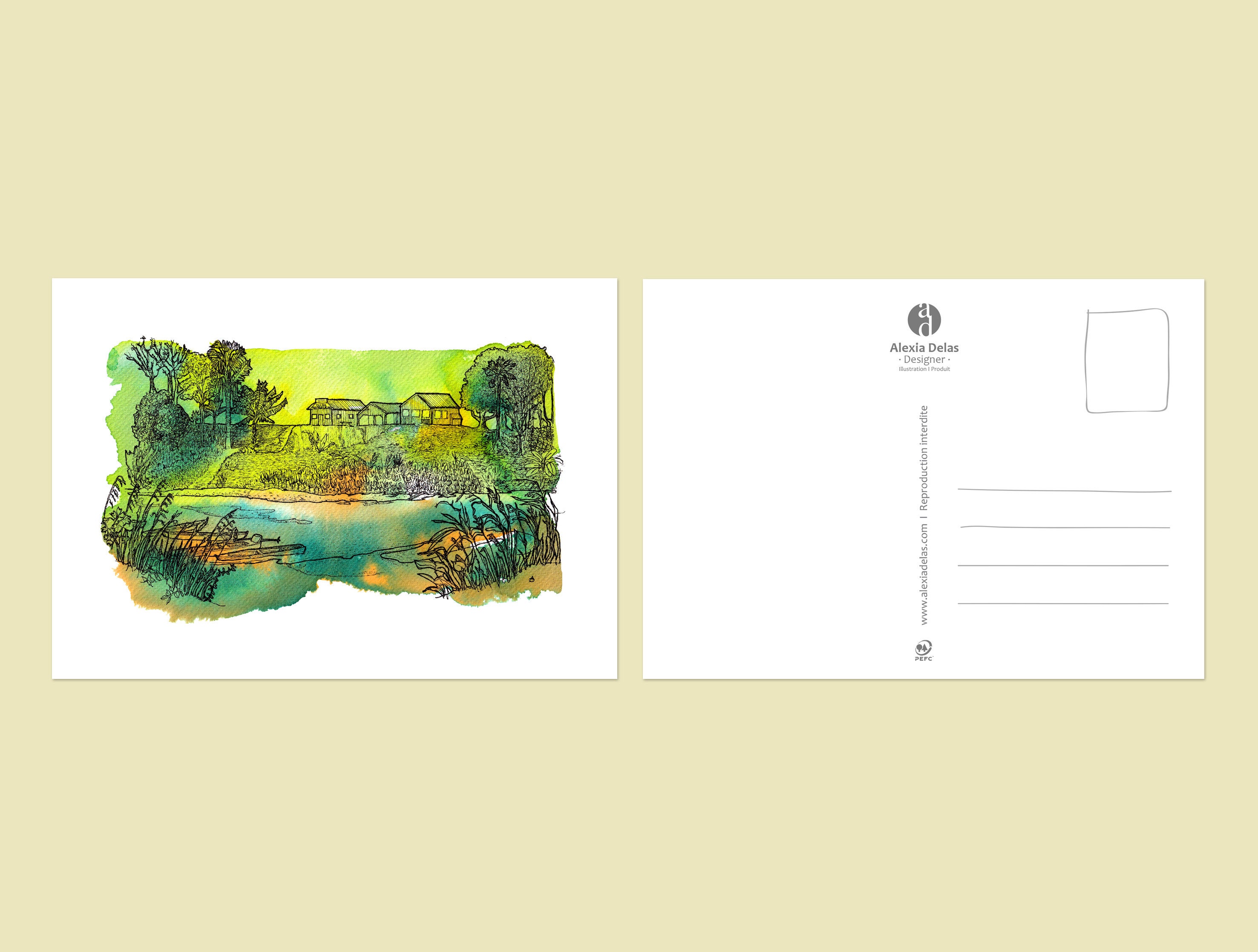 Illustration 'river Jungle' / Post Card 4,13" X 5,83" - Etsy UK