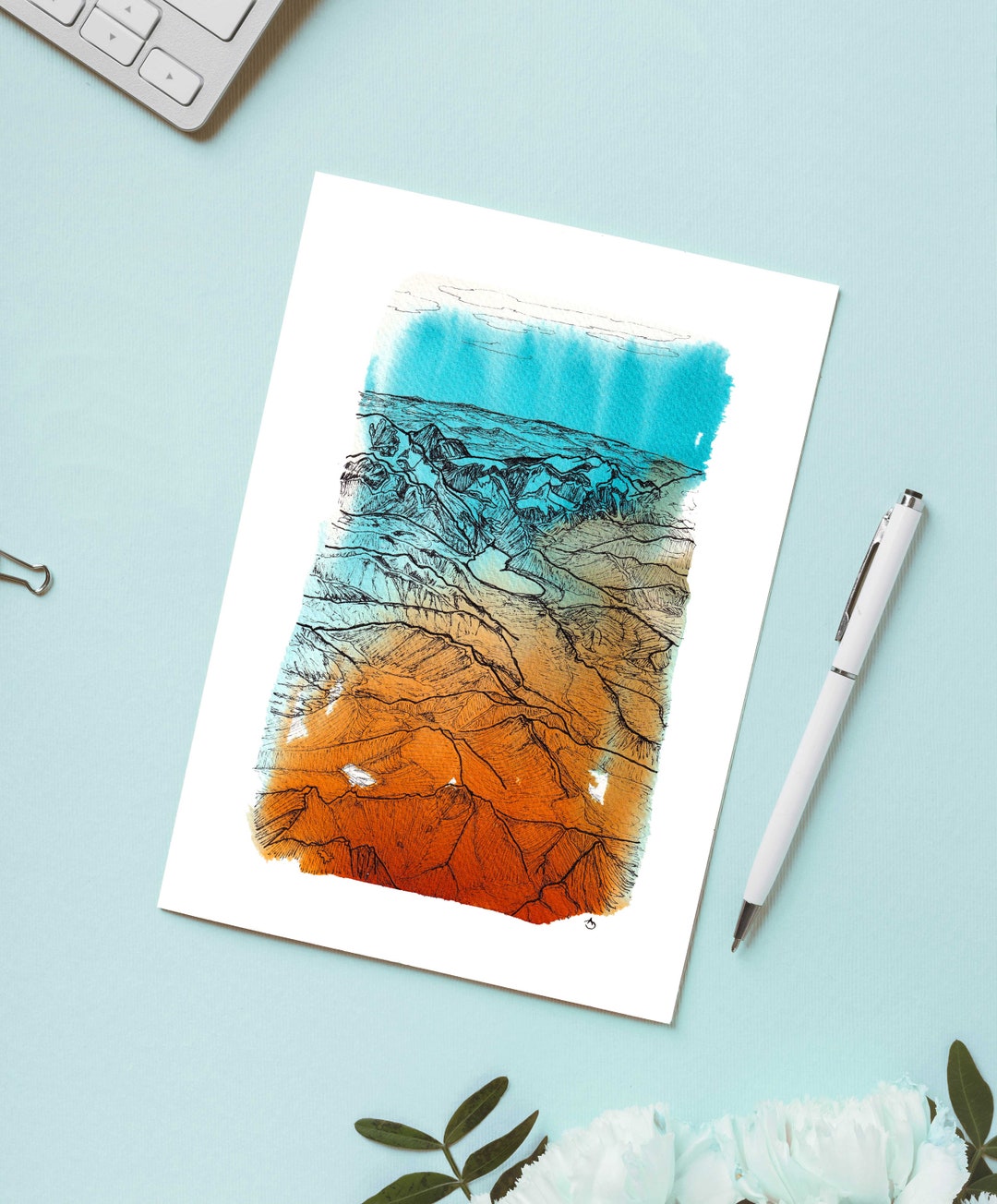 Illustration 'skyview' / Post Card 4,13" X 5,83" - Etsy