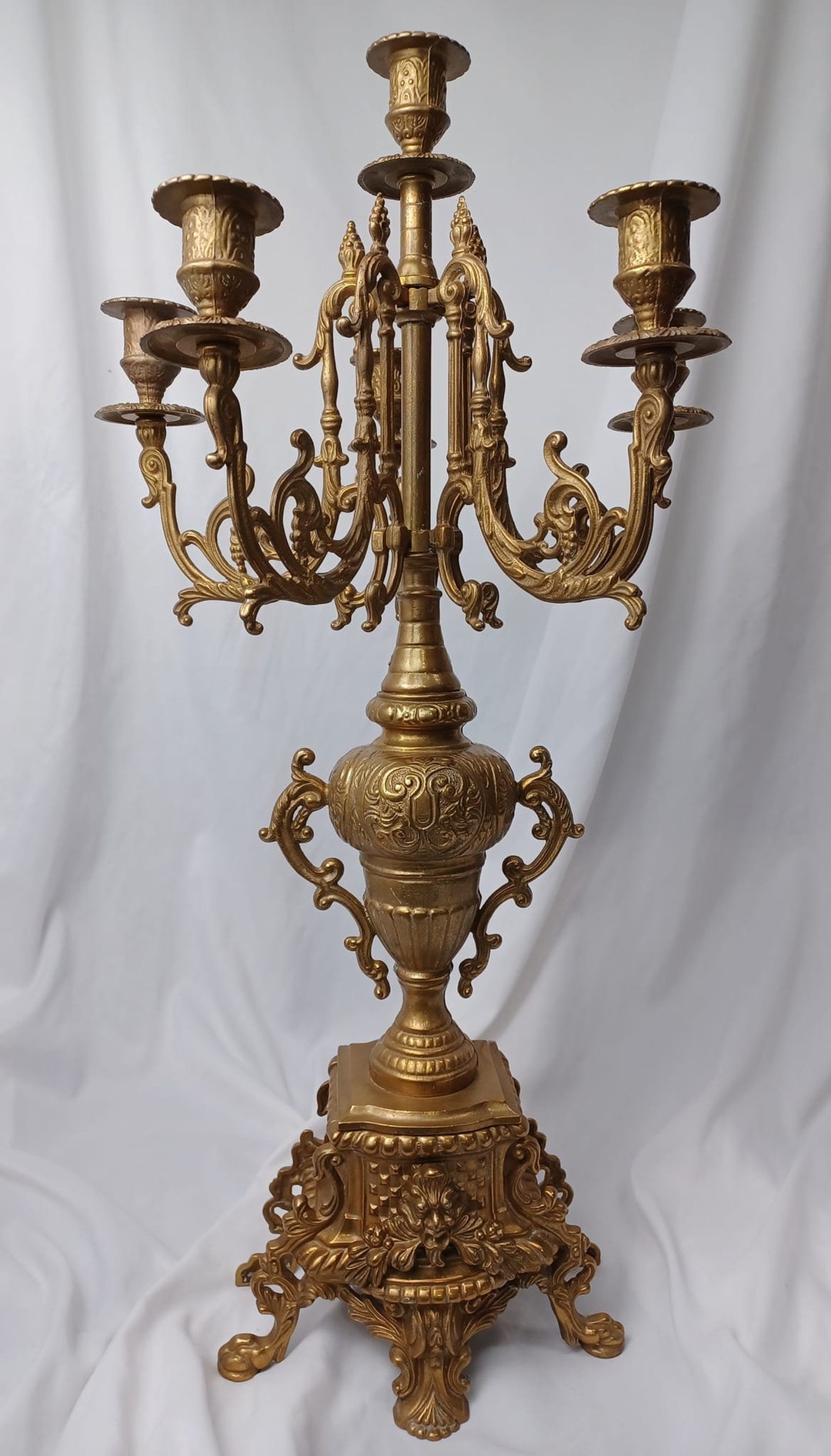 Italian Vintage Brevettato Brass Candelabra Baroque Style - Etsy