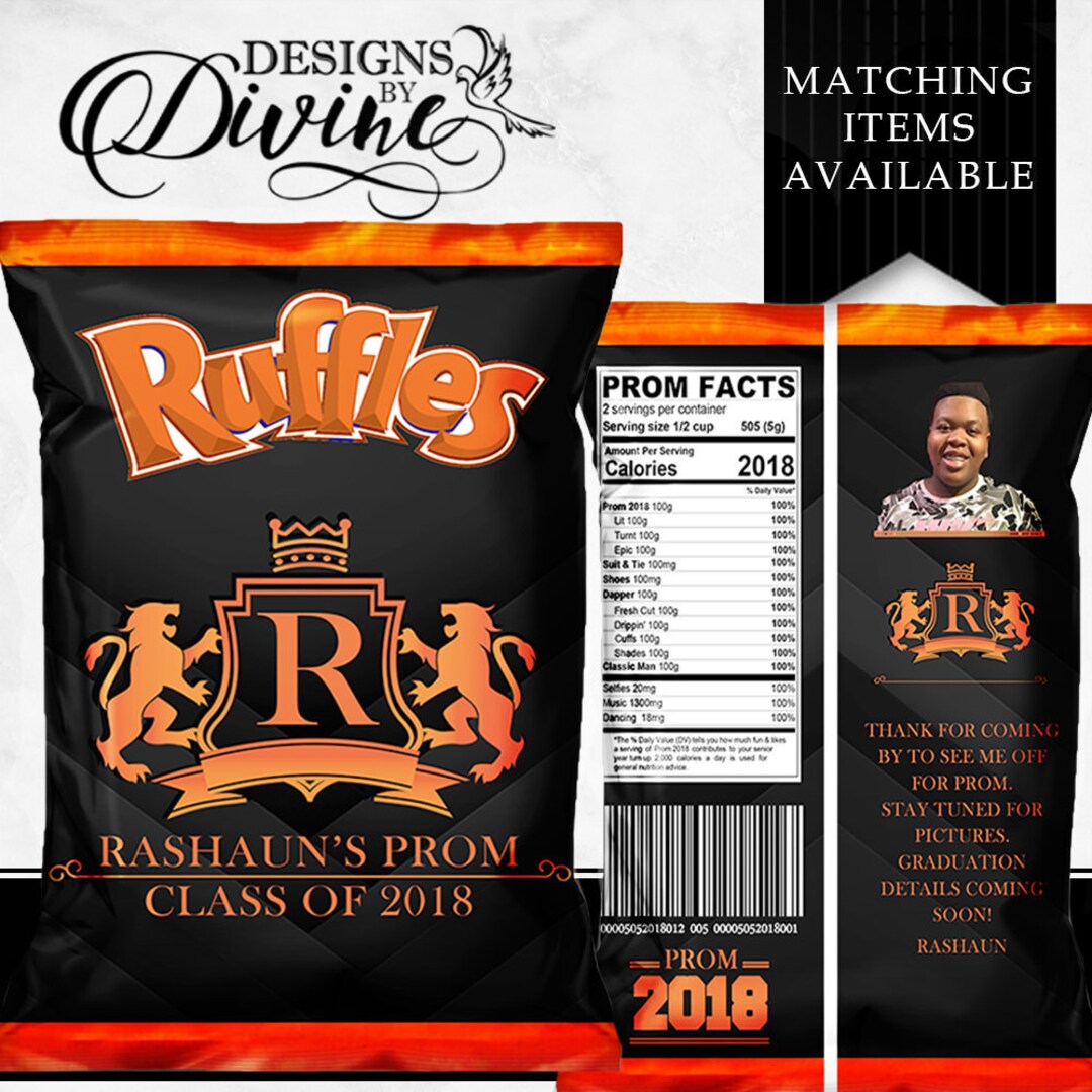 Prom Chip Bags - Royal Prom - Royalty - Prom Sendoff - Custom Chip Bag ...