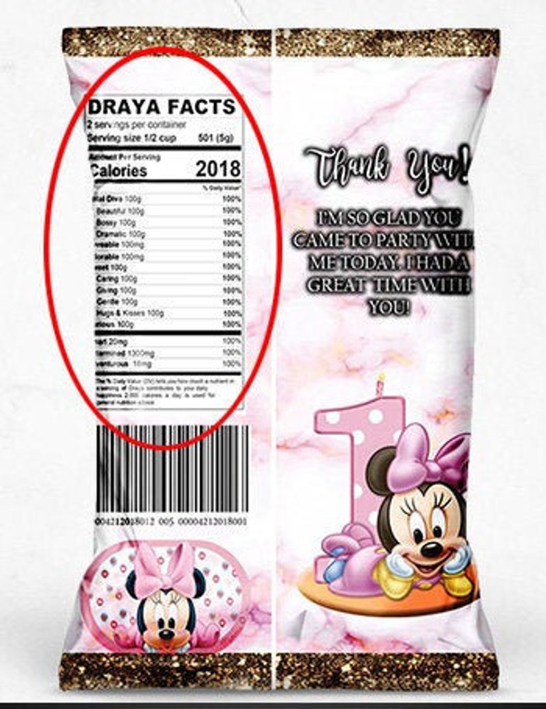 Mom Nutritional Facts Label - Custom Label - Chip Bags - Water Bottle ...