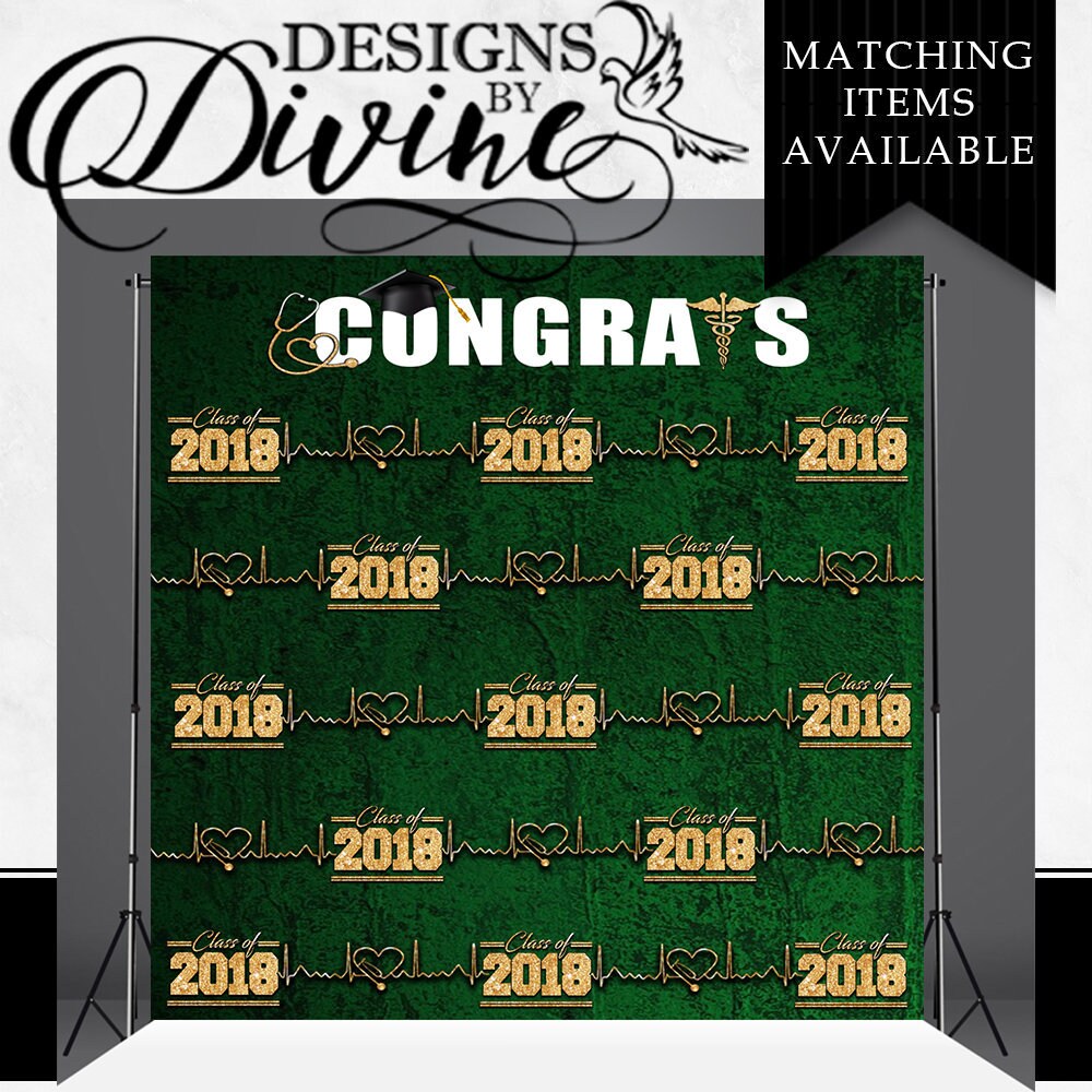 Custom Graduation Backdrop - Nurse - Graduation - Banner - Congrats ...