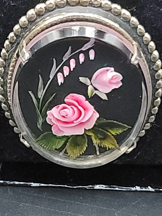 vintage lucite flower brooch - Gem