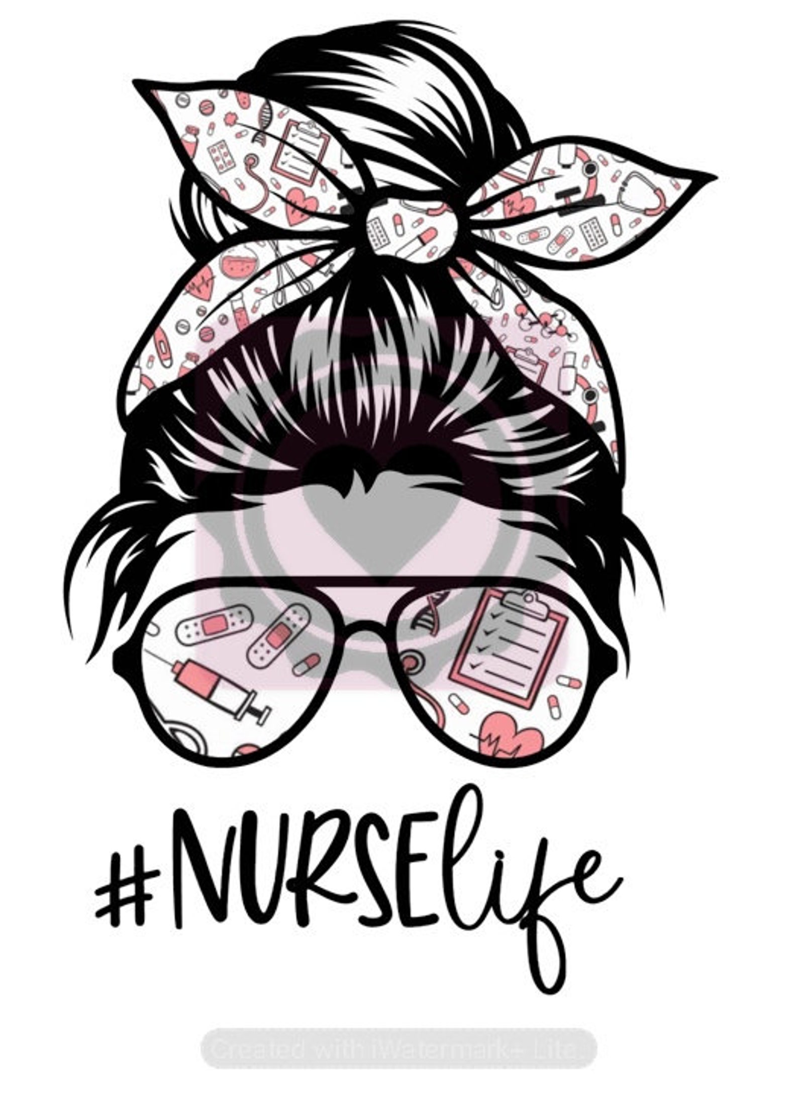 Messy Bun Nurse Life Digital File For Sublimation Png Etsy Australia