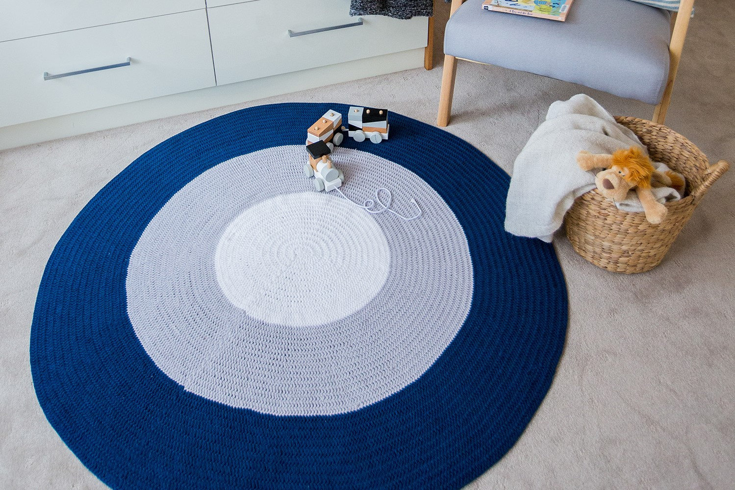 Boys Bedroom Rug Pastel Round Rug Perfect for Any Kids | Etsy